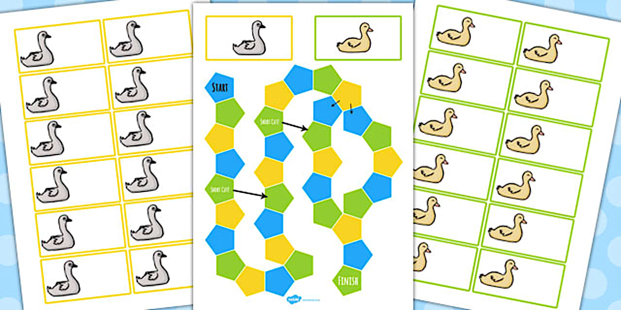 Ugly Duckling Themed Editable Board Game (teacher made)