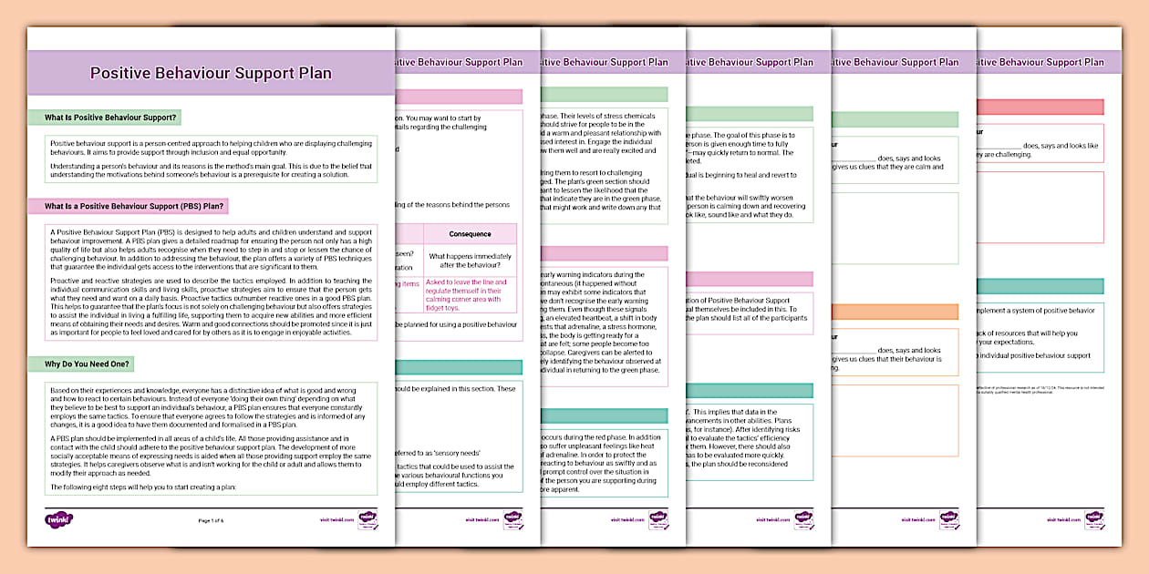 Positive Behaviour Support Plan | Twinkl | SEND | Inclusion
