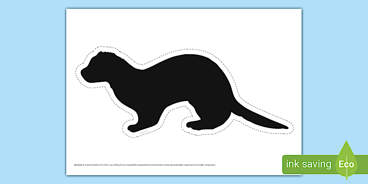 Ferret Silhouette Cut-Out (Teacher-Made) - Twinkl