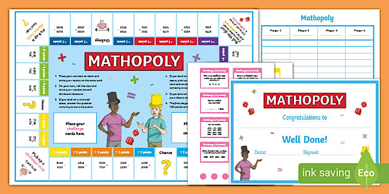 👉 KS2 Mathopoly 4-digit Addition and Subtraction - Twinkl