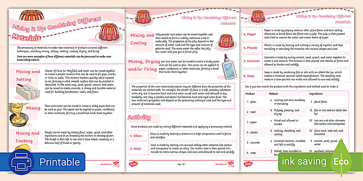 Mixing it Up: Combining Different Materials - Twinkl