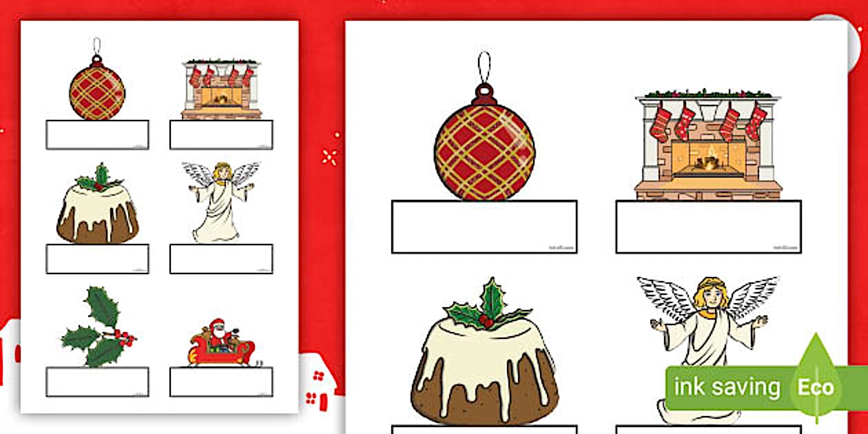 Editable KS1 Christmas Name Tags | Festive Resource - Twinkl