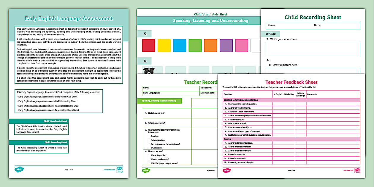 Younger Learners Early English Language Assessment Pack