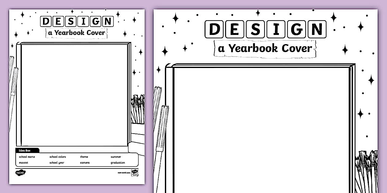 Design a Yearbook Cover Worksheet (teacher made) - Twinkl