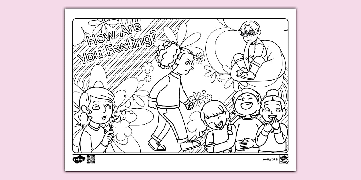 How Are You Feeling? Coloring Sheet (teacher made) - Twinkl