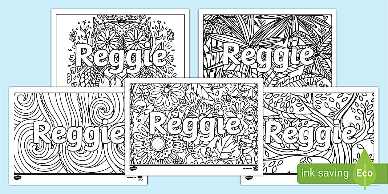 Reggie Mindfulness Name Colouring Activity | Twinkl | KS1