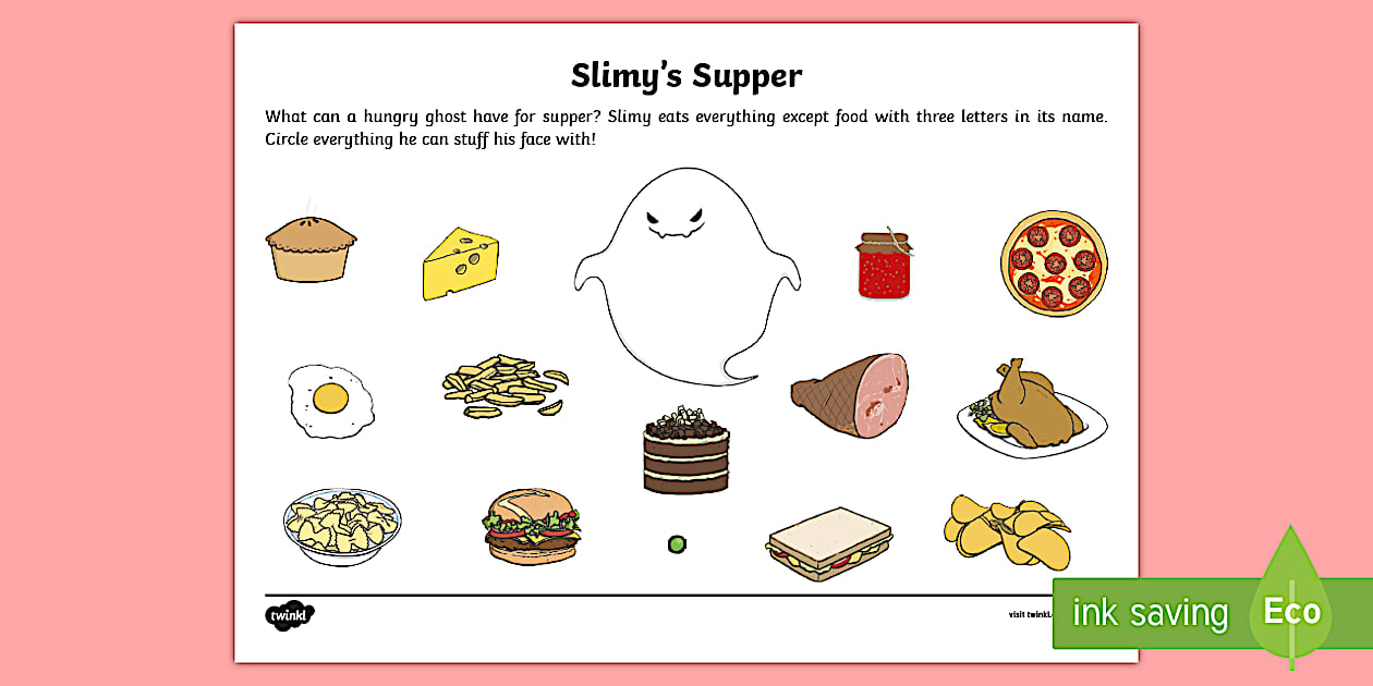 Greedy Ghost's Supper Worksheet / Worksheet (teacher made)