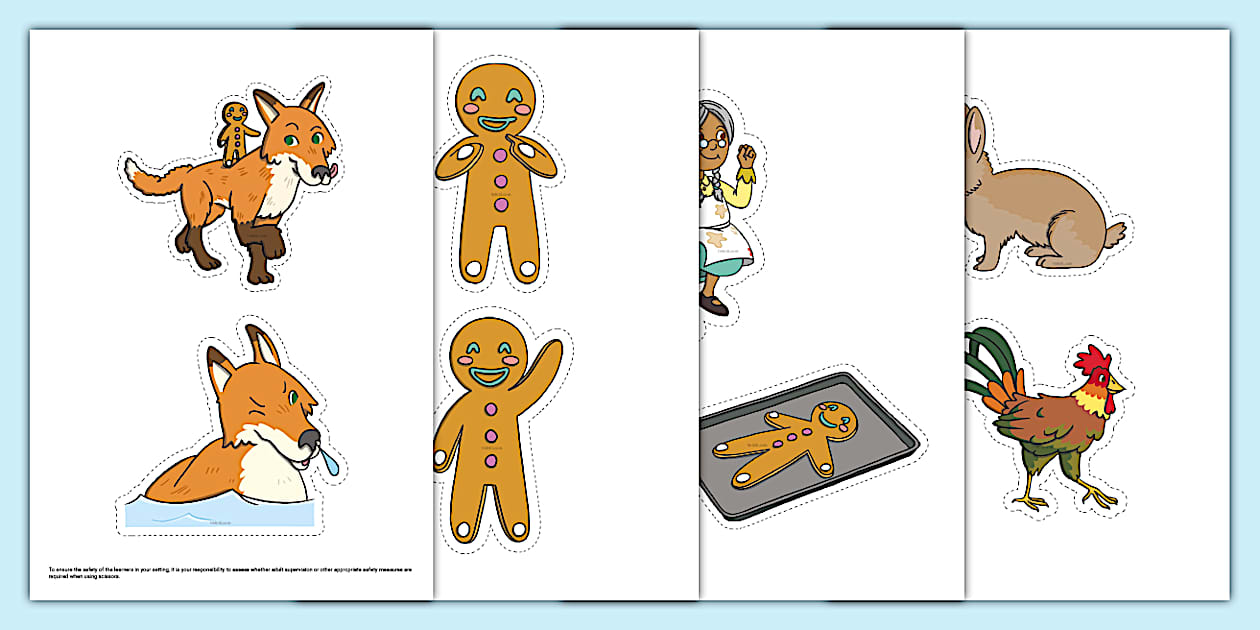 The Gingerbread Man Display Cut Outs (teacher made) - Twinkl