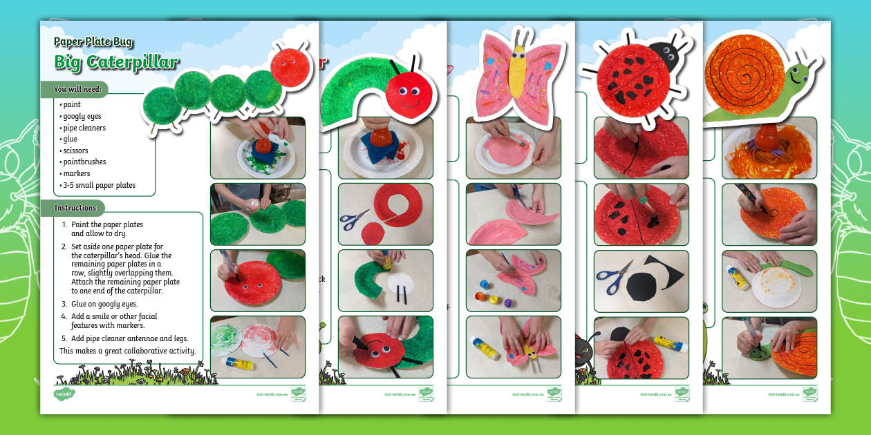 Paper Plate Bug Crafts (teacher made) - Twinkl