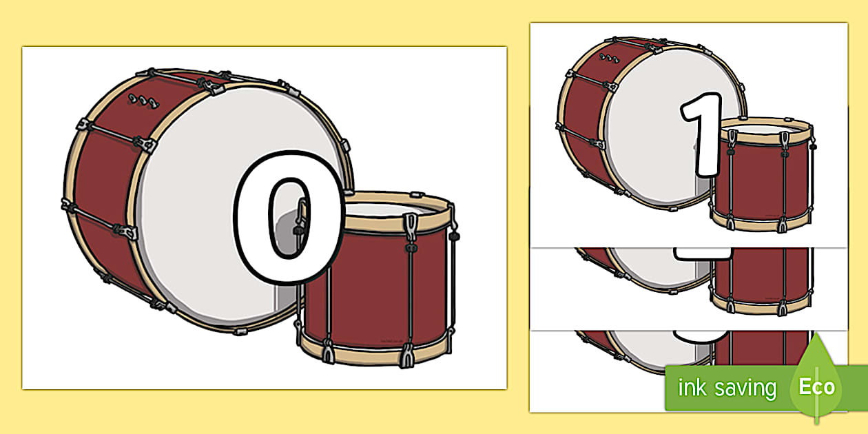 Numbers 0-31 on Drums (Teacher-Made) - Twinkl