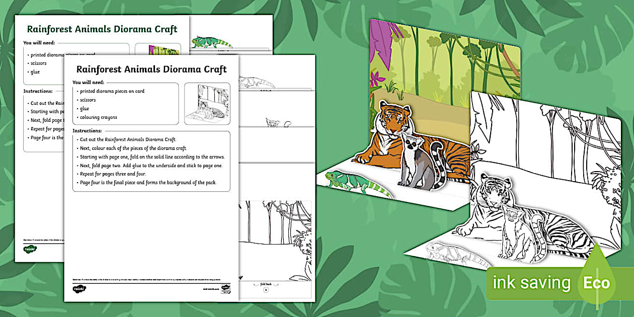 Rainforest Animals Diorama Craft