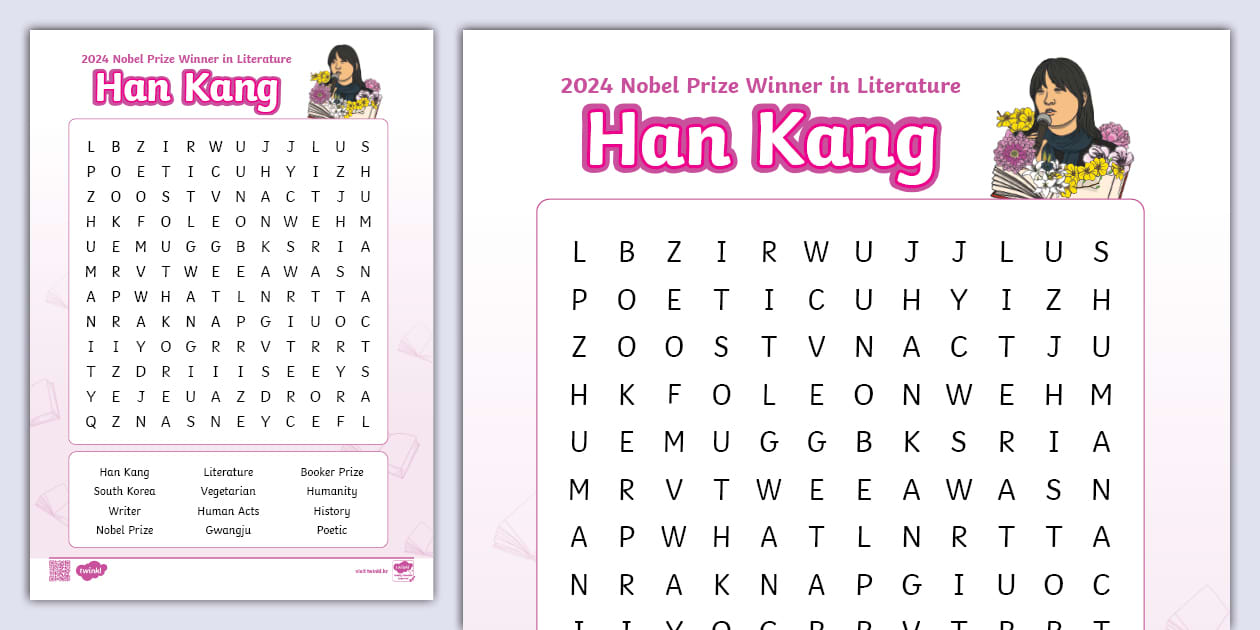 Han Kang: 2024 Nobel Prize in Literature Winner Word Search