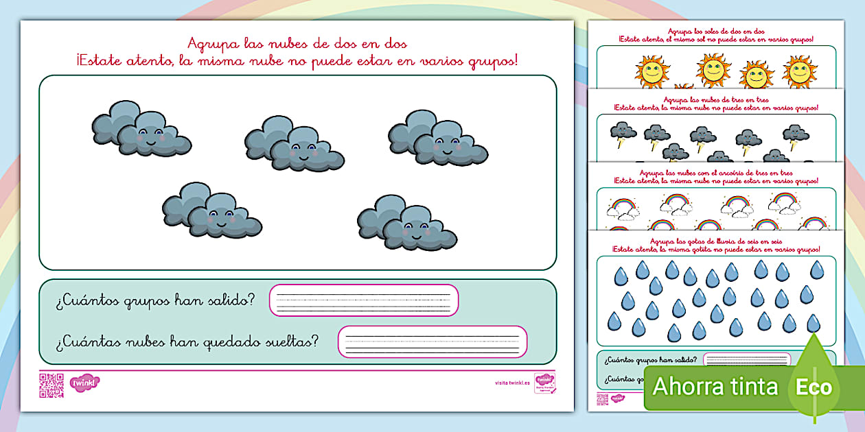 Fichas de actividad- ¡Cuento y agrupo! – El tiempo