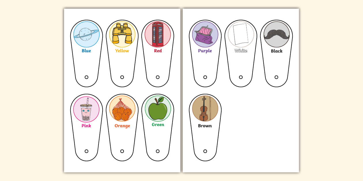 Different Colours Fans with Examples (teacher made) - Twinkl