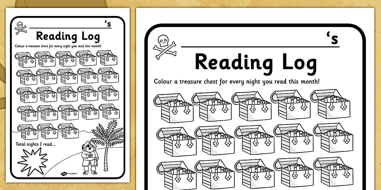 Pirate Themed Reading Log - ESL Pirates Reading - Twinkl