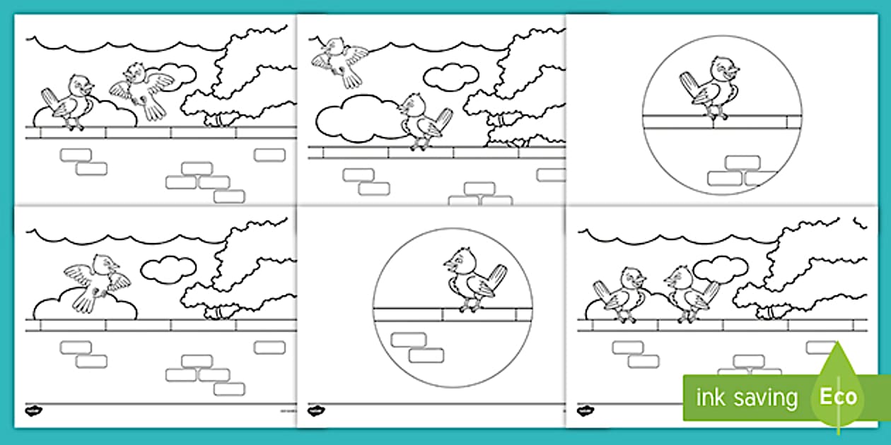 2 Little Dickie Birds Story Colouring Sheets (teacher made)