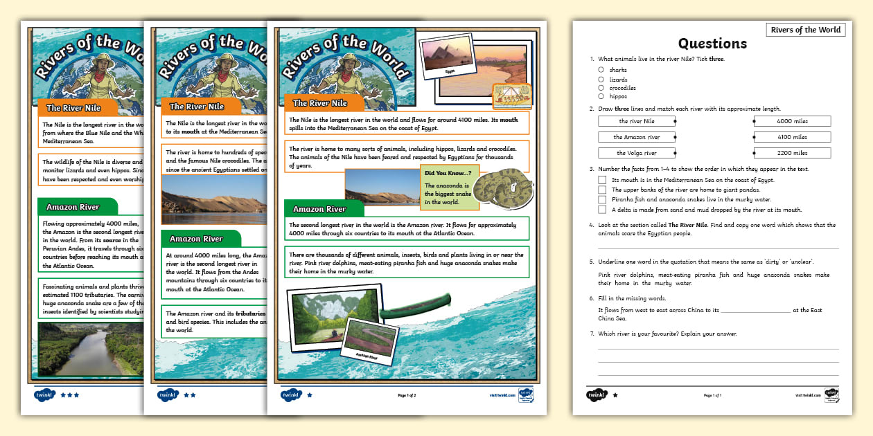 LK2 Rivers of the World Differentiated Reading Comprehension
