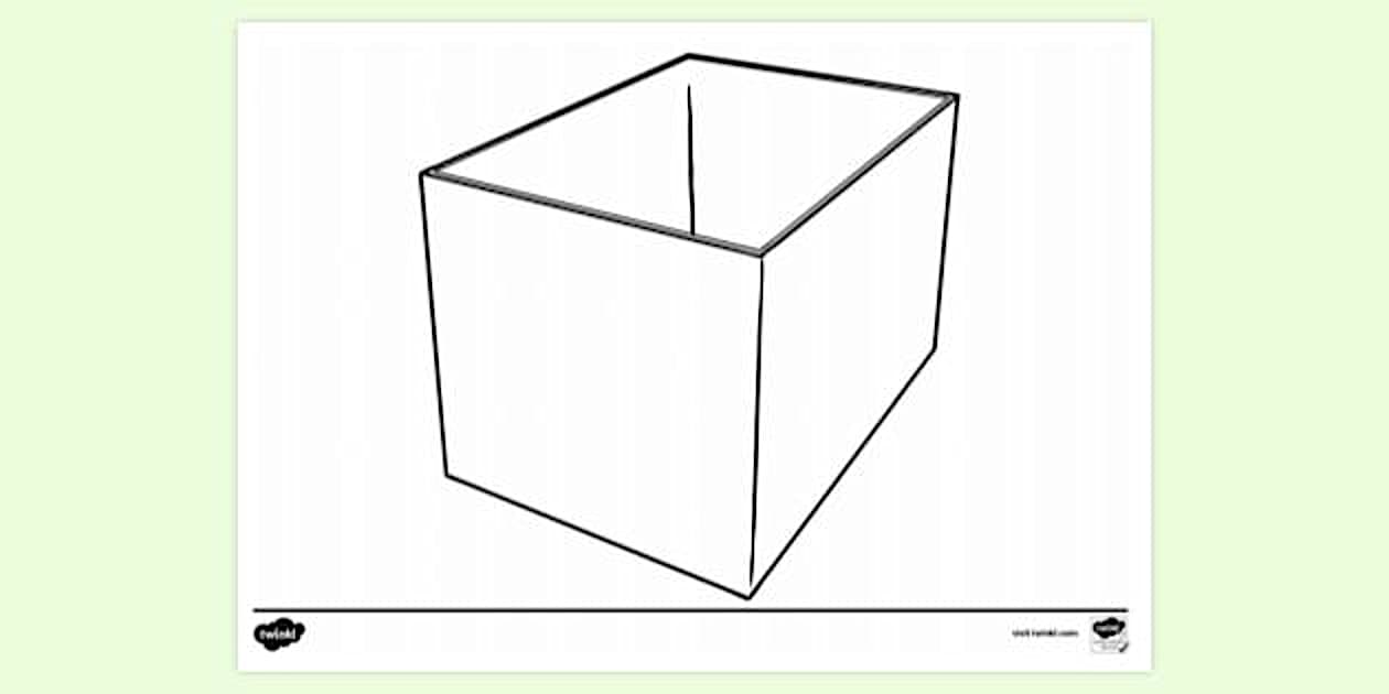Cardboard Box No Lid Colouring Sheet | Colouring Sheets