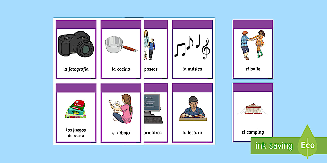 Favourite Hobbies Flashcards Spanish