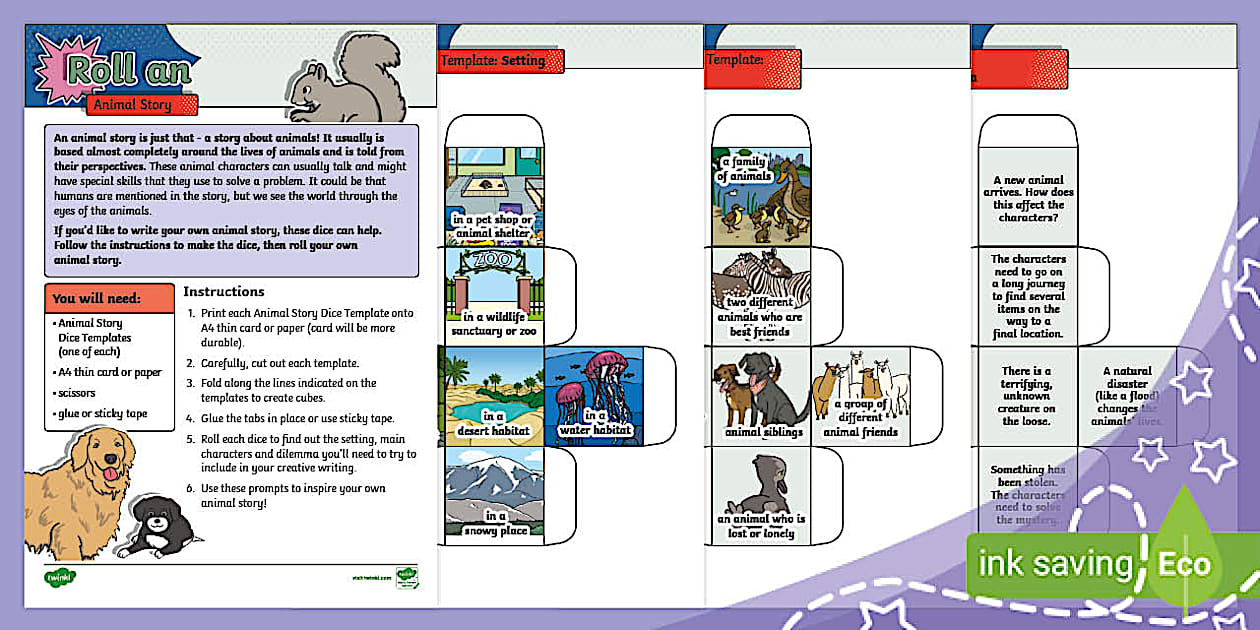 Roll an Animal Story (Ages 5 - 7) - Animal Story Dice