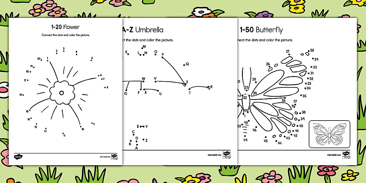 Spring Dot to Dot Activities for Kids | Twinkl USA - Twinkl