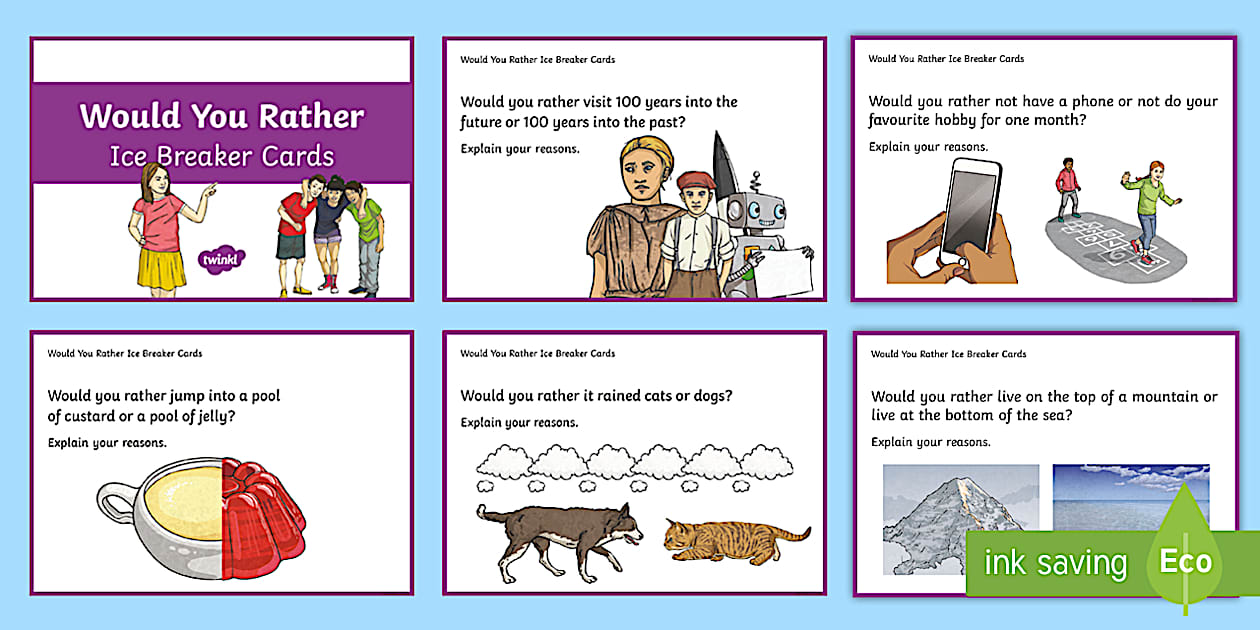 Would You Rather Icebreakers for Kids - ESL (teacher made)