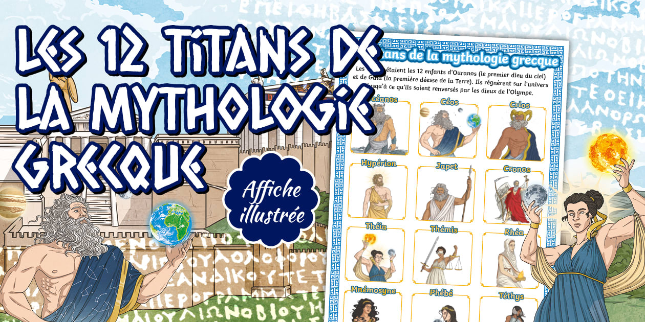 Affiche : Les 12 titans de la mythologie grecque