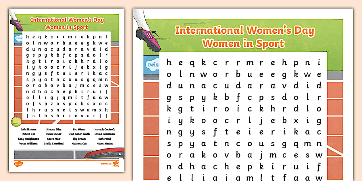 International Women's Day Women in Sport Word Search