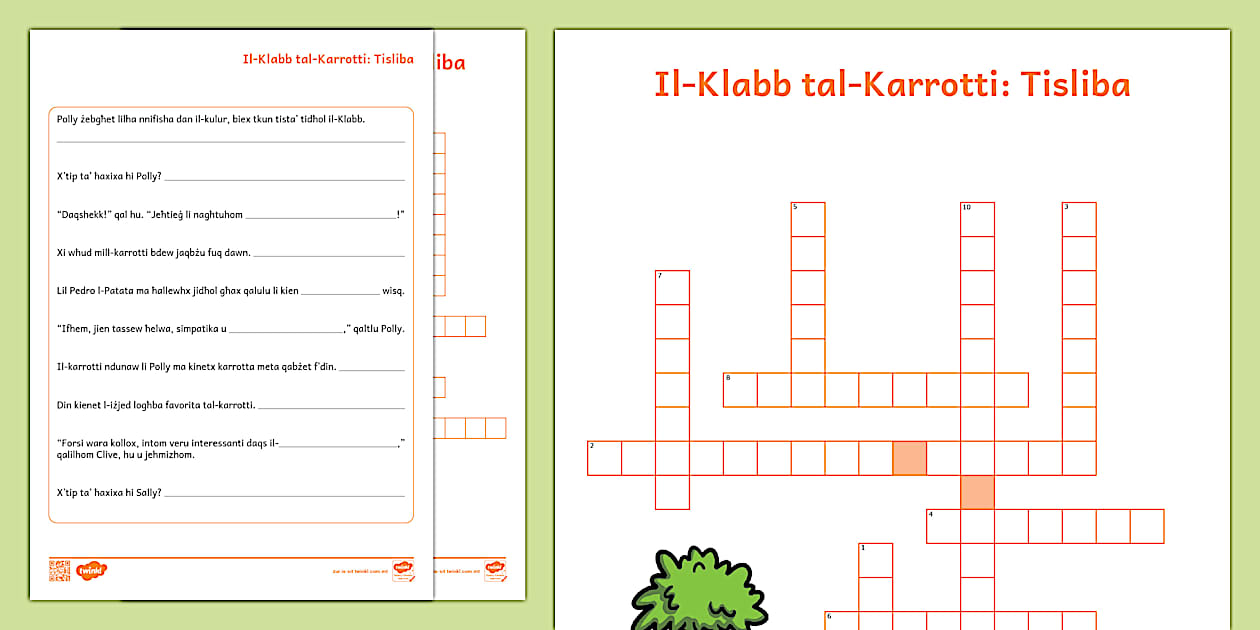 Tisliba: Il-Klabb tal-Karrotti (Teacher-Made) - Twinkl