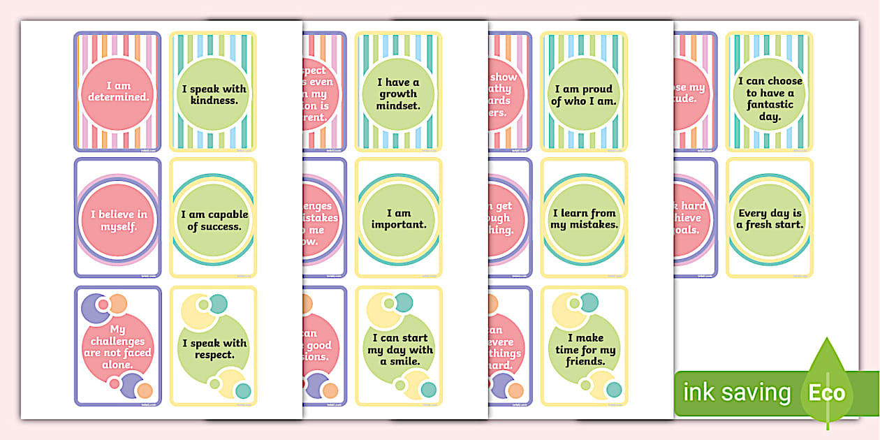 Editable Positive Affirmation Cards (teacher made) - Twinkl