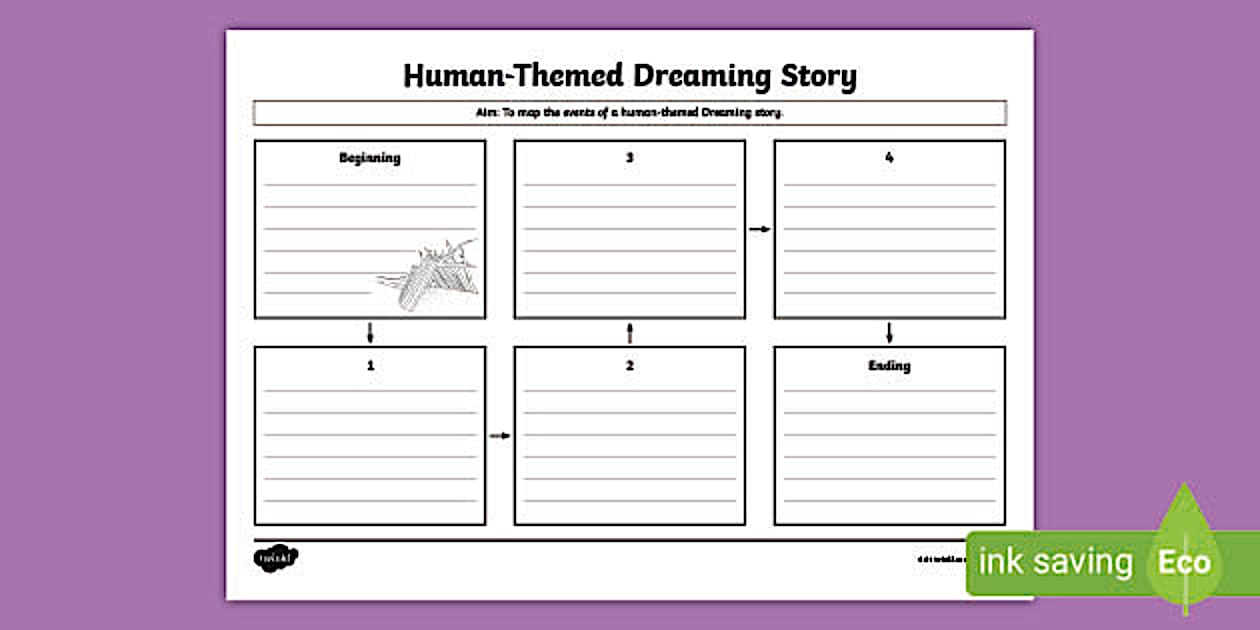 Aboriginal Dreaming Human-Themed Story Map Worksheet / Worksheet
