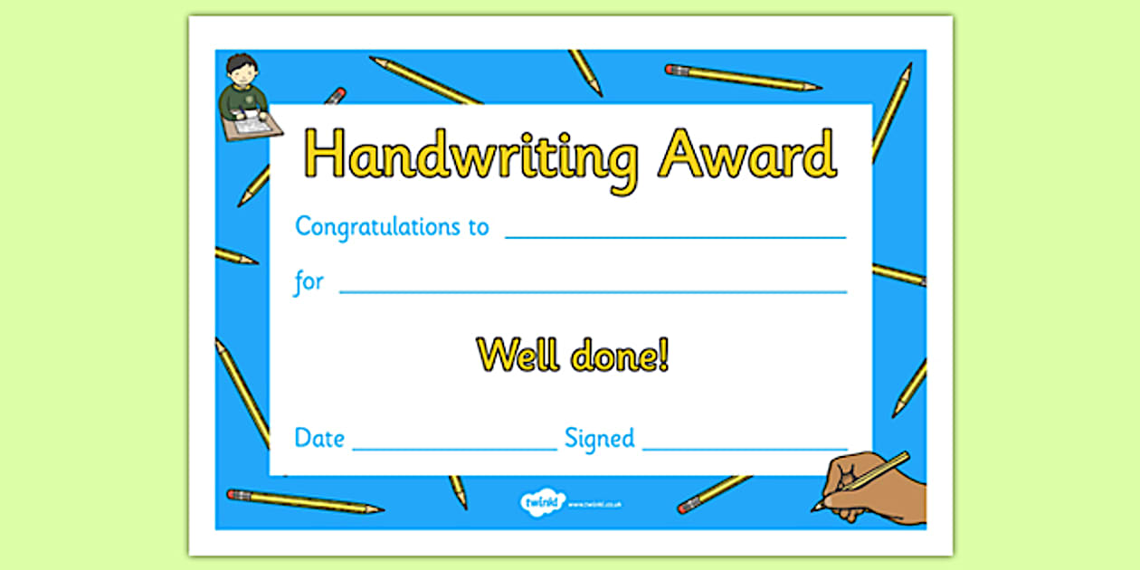 👉 Writing Award Certificate (teacher made) - Twinkl