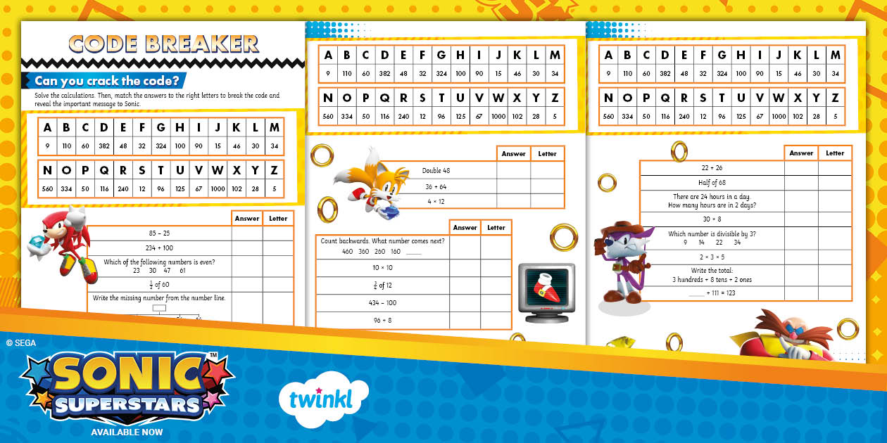 👉 Sonic: Code Breaker Activity [Ages 7-9]