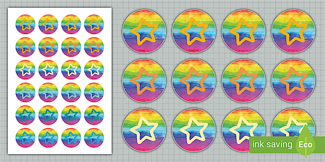 Rainbow Stars | Printable Stickers (teacher made) - Twinkl