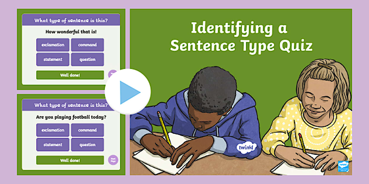 Sentence Types Quiz PowerPoint-Australia (teacher made)