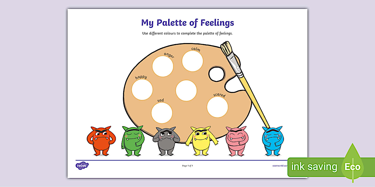 Palette of Feelings Art Activity - Colour Your Emotions Task