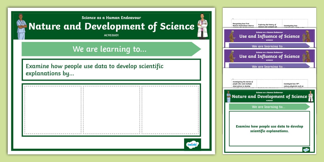 Science as a Human Endeavour Year 3 Curriculum Objective Posters