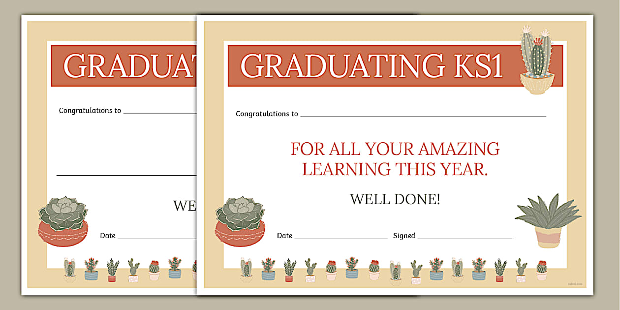 Graduating KS1 Certificates (teacher made) - Twinkl