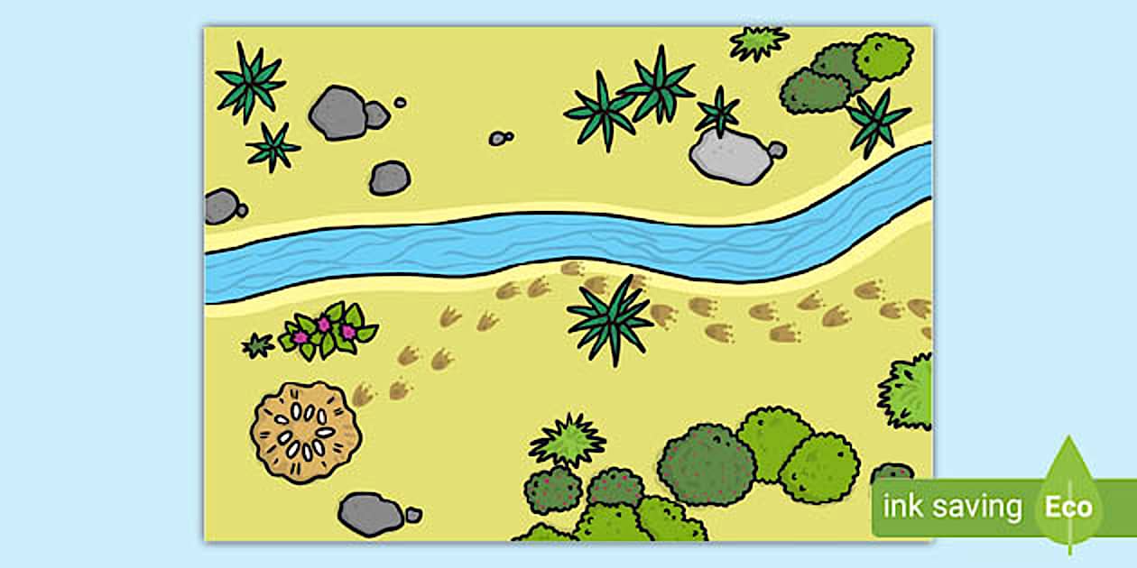 Aerial View Of Dinosaur Landscape Background (teacher made)