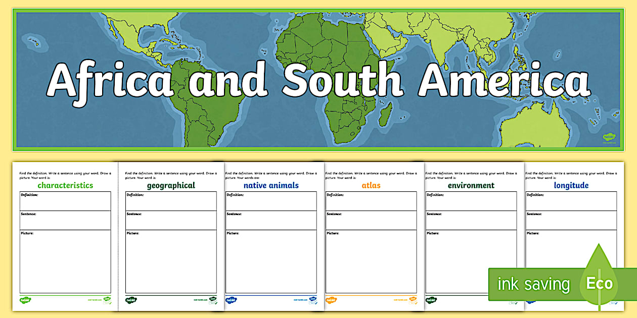 Africa and South America Word Wall Activity Display Pack