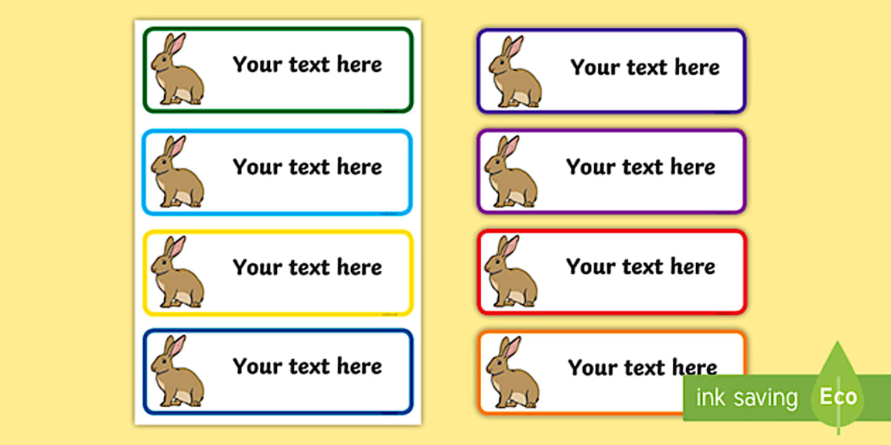 Editable Rabbit Drawer Peg Name Labels (teacher made)