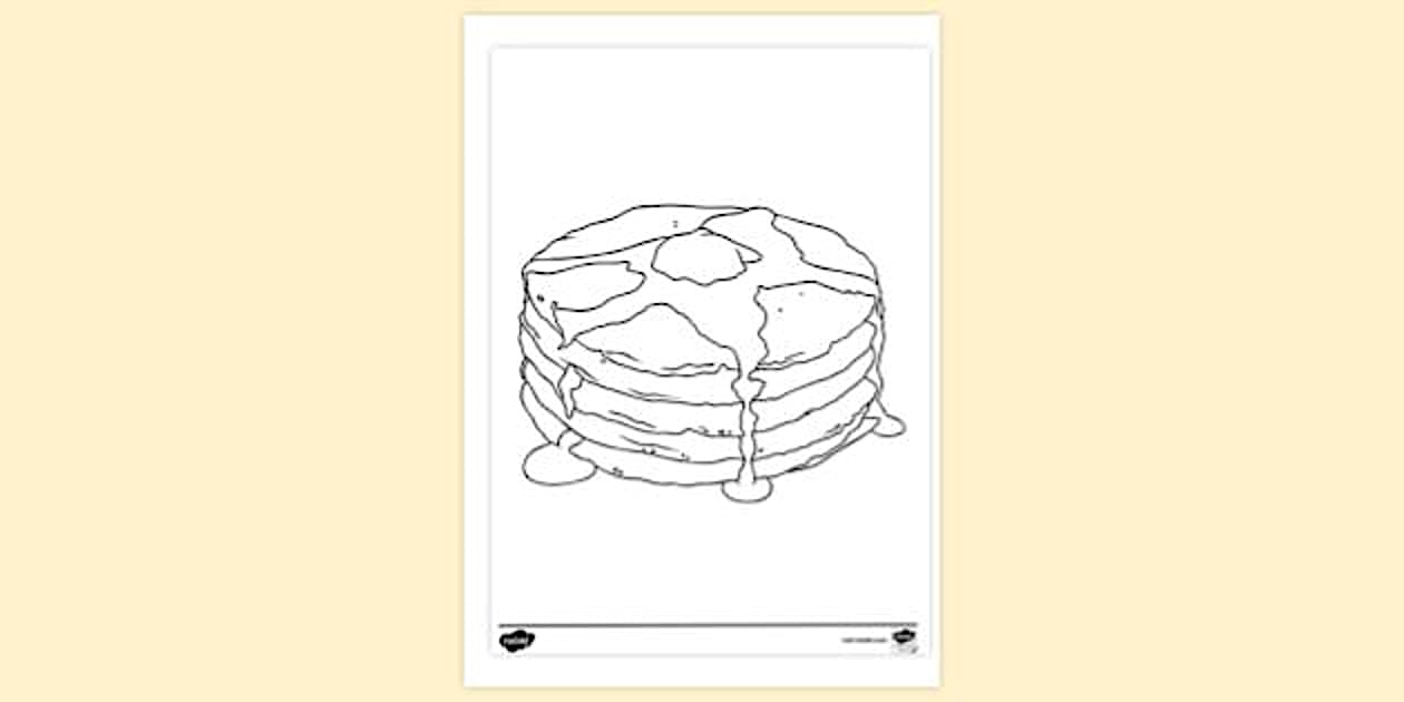 Plate of Pancakes Colouring Sheet - Colouring Sheets