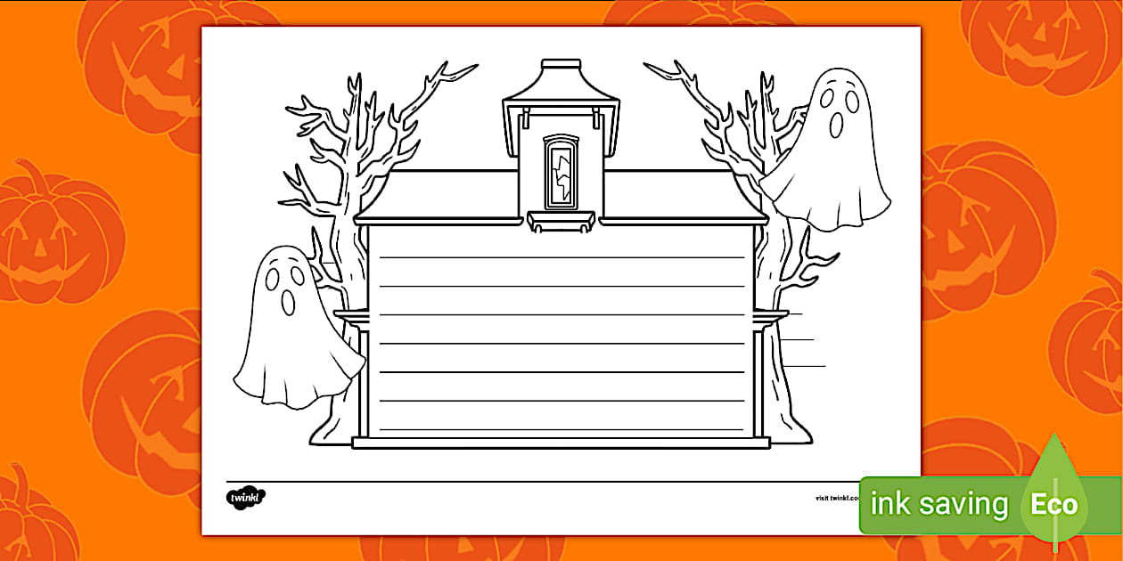 Haunted House Writing Template (teacher made) - Twinkl