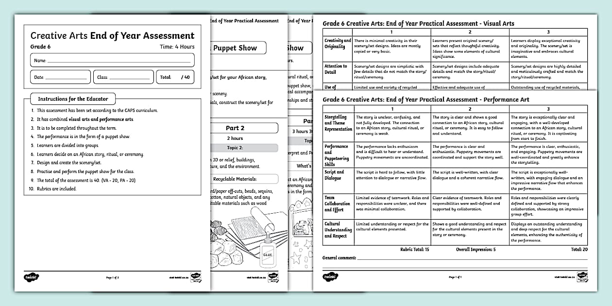 Grade 6: Creative Arts: End of Year: Practical Assessment