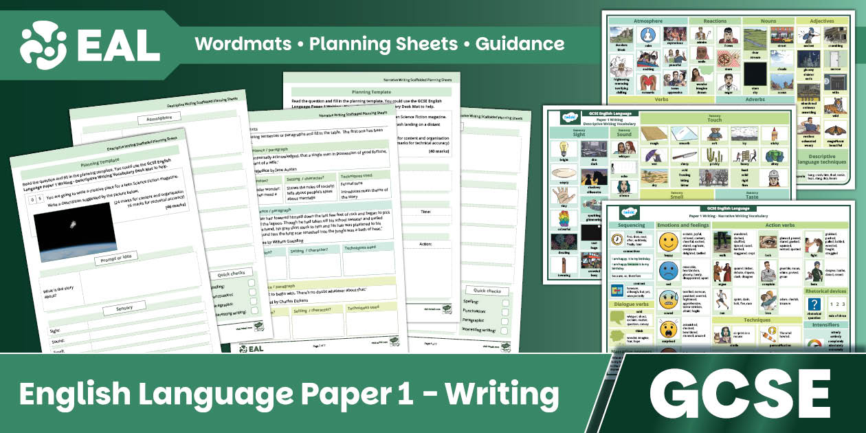 GCSE English Language Paper 1 Writing EAL Support Pack