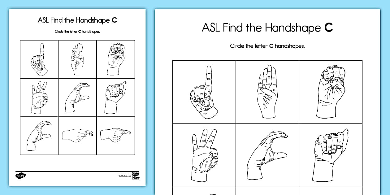 ASL Find the Handshape Letter C (teacher made) - Twinkl
