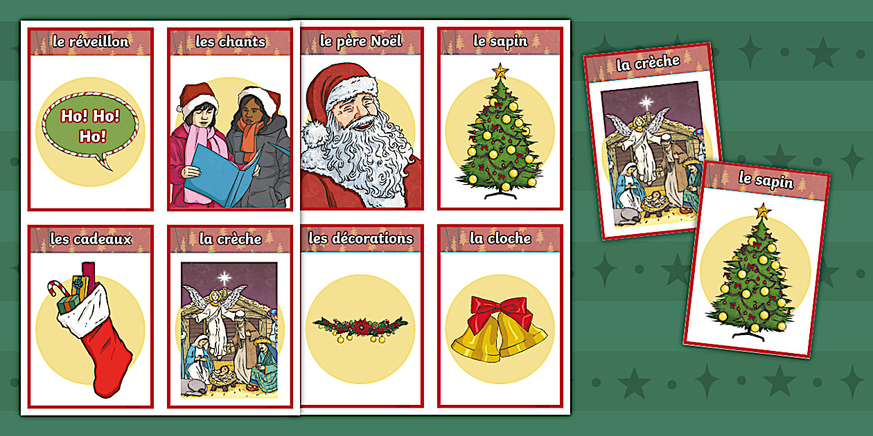French Christmas Vocabulary Flashcards (Teacher-Made)