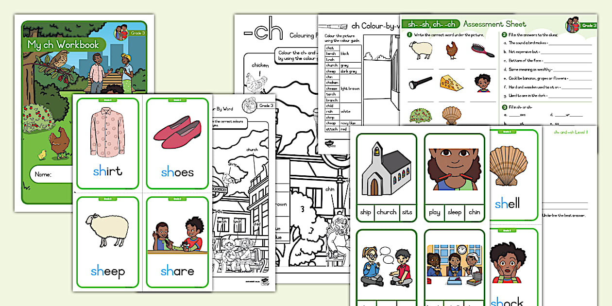 Grade 3 Phonics Pack ch- , -ch (teacher made) - Twinkl