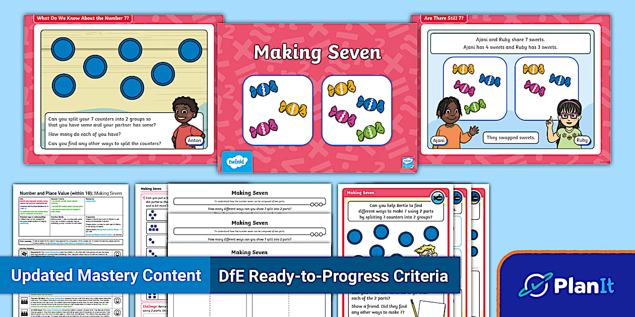 👉 Y1 Making Seven PlanIt Maths Lesson 7 - Twinkl