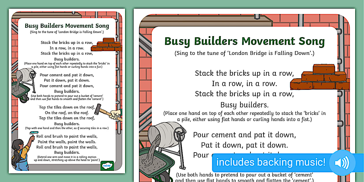 Busy Builders Movement Song | Twinkl (teacher made) - Twinkl